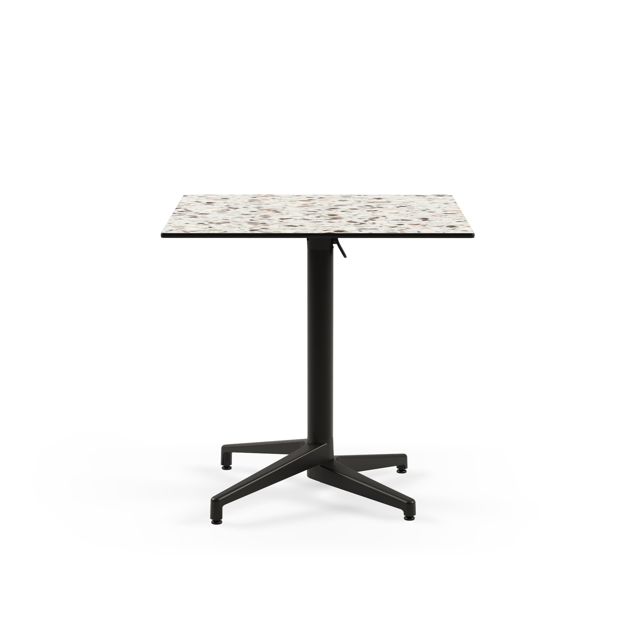 Mesa Moon-C 69x69 Plegable Terrazzo 2 Base Negra – Roca Negra